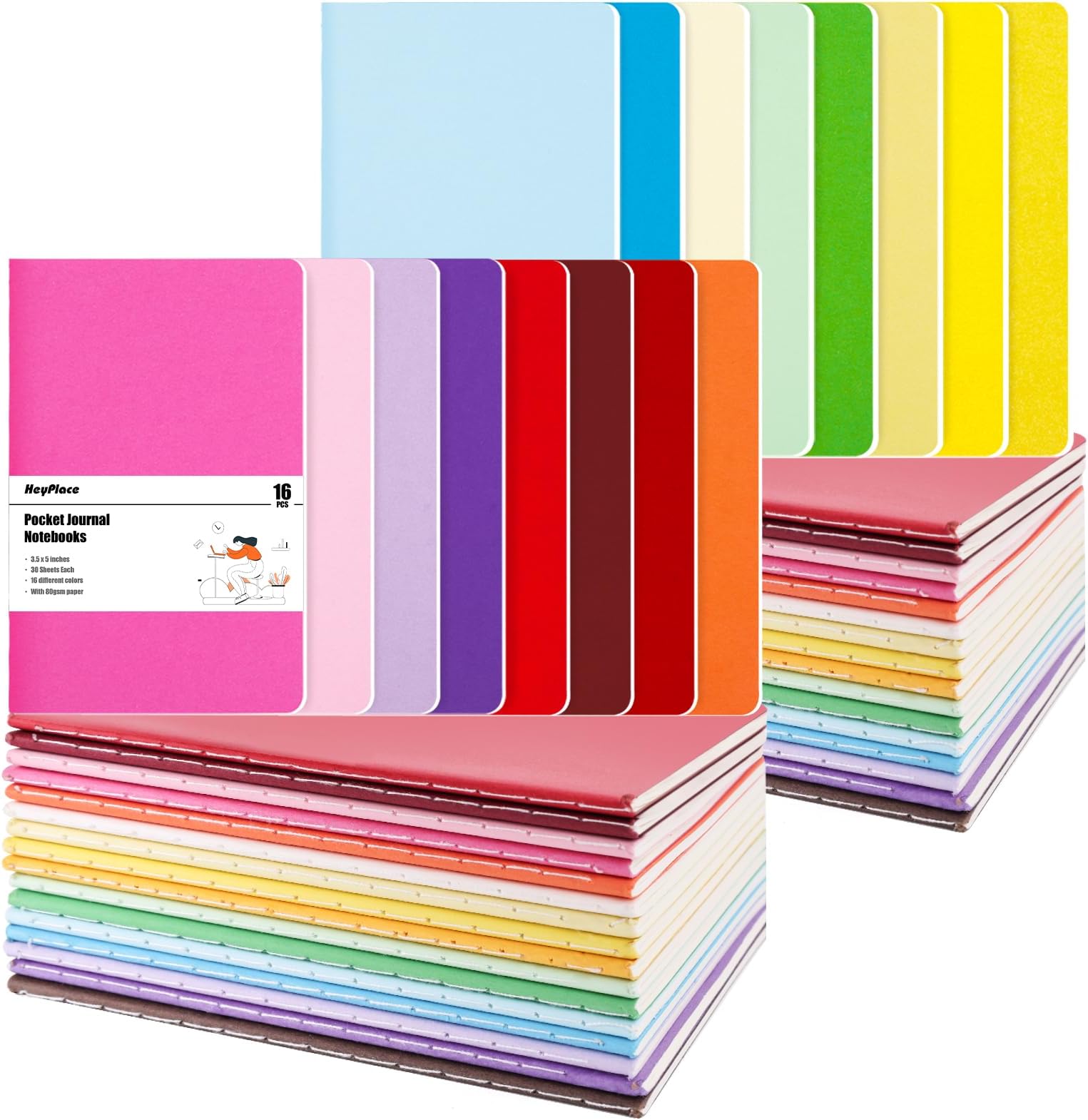 Amazon.com : HEYPLACE 16PCS Pocket Notebooks, Lined Small Pocket ...