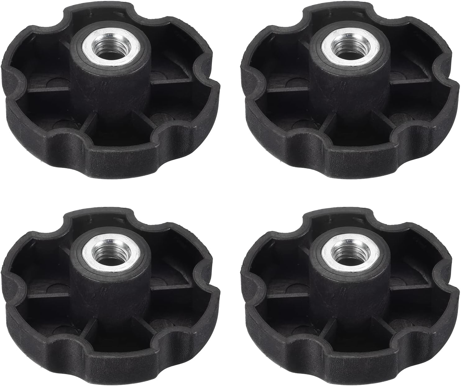 uxcell 4Pcs Female Knob Screws, M8 x 49mm Plastic Black Star Knob Clamp ...