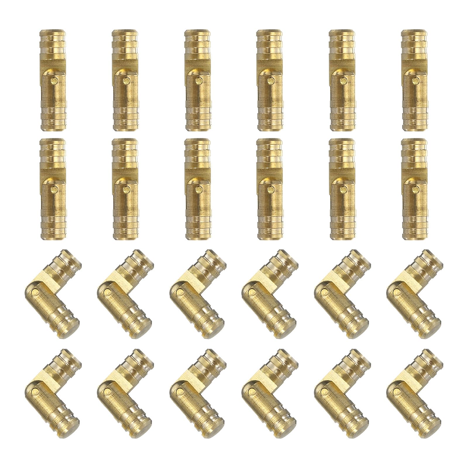 uxcell Invisible Brass Barrel Hinges, 24pcs 5x19mm Brass Concealed ...