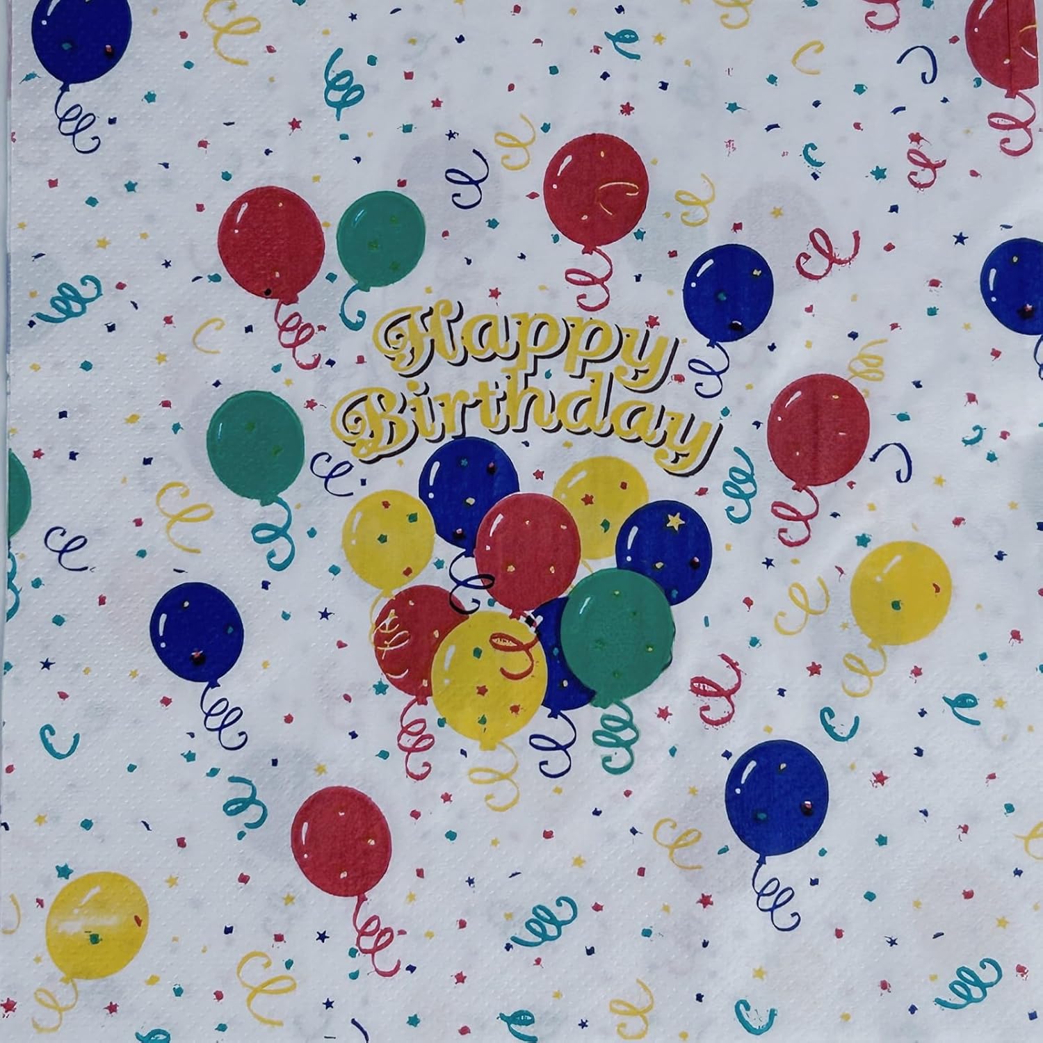Amazon.com: Happy Birthday Napkins, 100-Count Birthday Cocktail Napkins ...