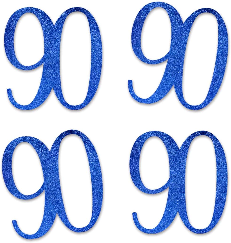 Amazon.com: Blue Glitter 90 Cut-Out Numbers, 90th Birthday Party ...