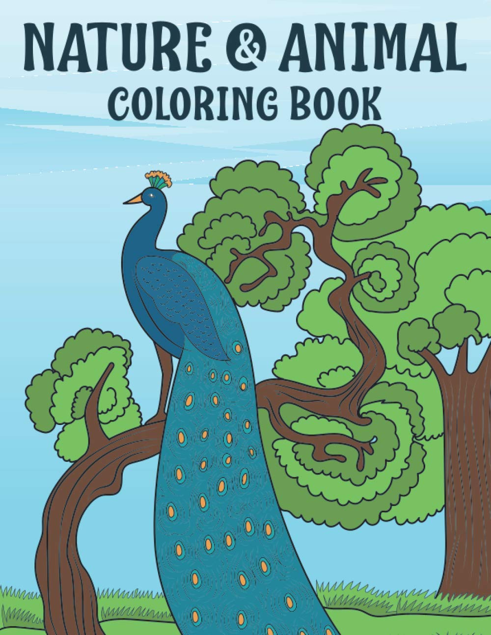 Buy Nature & Animal Coloring Book: Natural s & Animals Scene Coloring ...