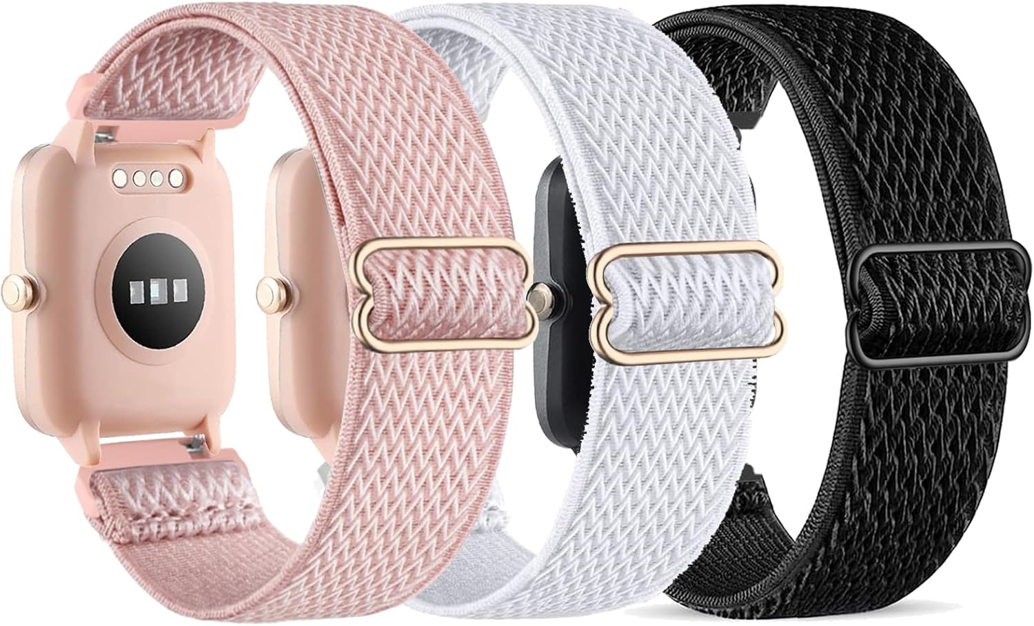 Amazon.com: Krudary 3 Pack 19mm Stretchy Nylon Watch Bands for ID205L ...