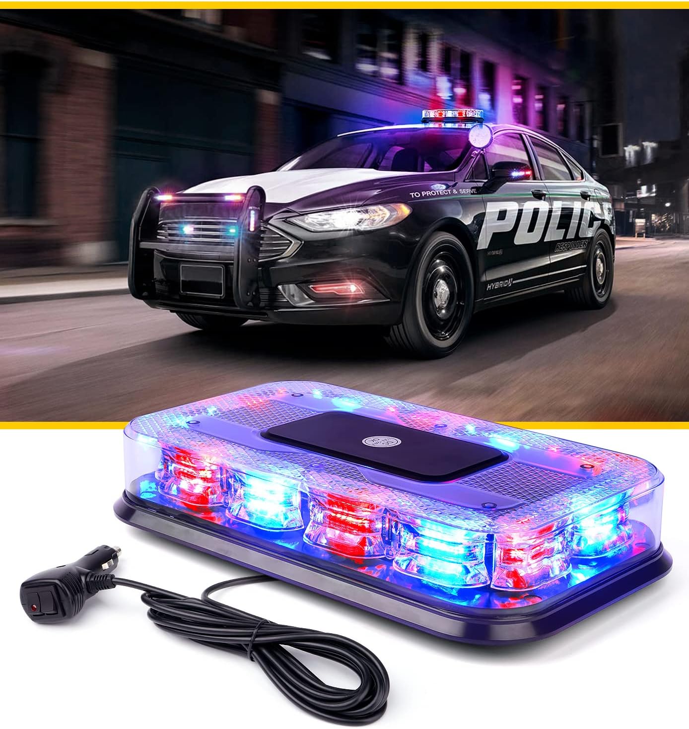 Amazon.com: LUMENIX 12" Rooftop Strobe Beacon Light 72 LED Magnetic ...