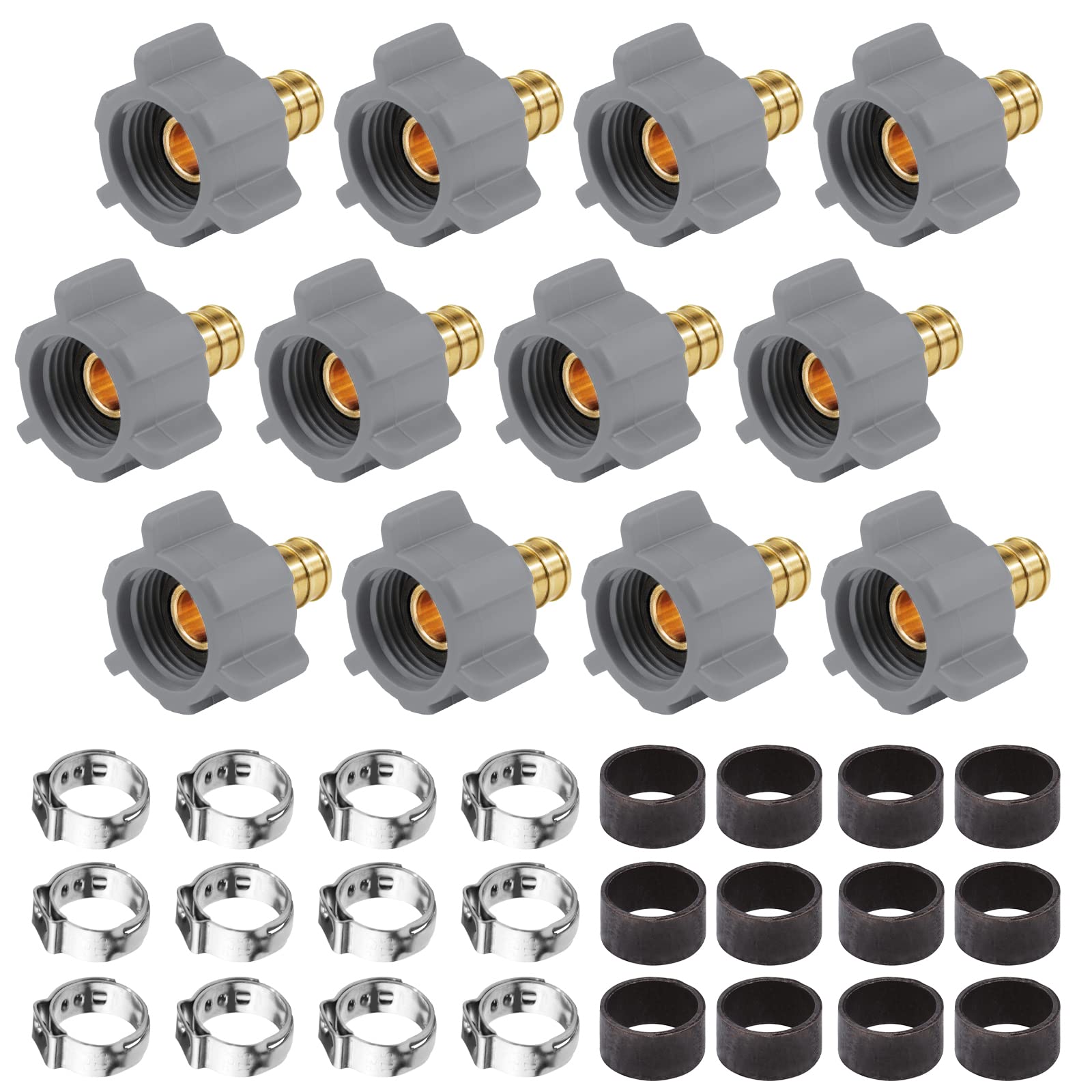 Amazon.com: WiseWater 12 PCS 1/2“ PEX Faucet Connector, 1/2” PEX Barb x ...