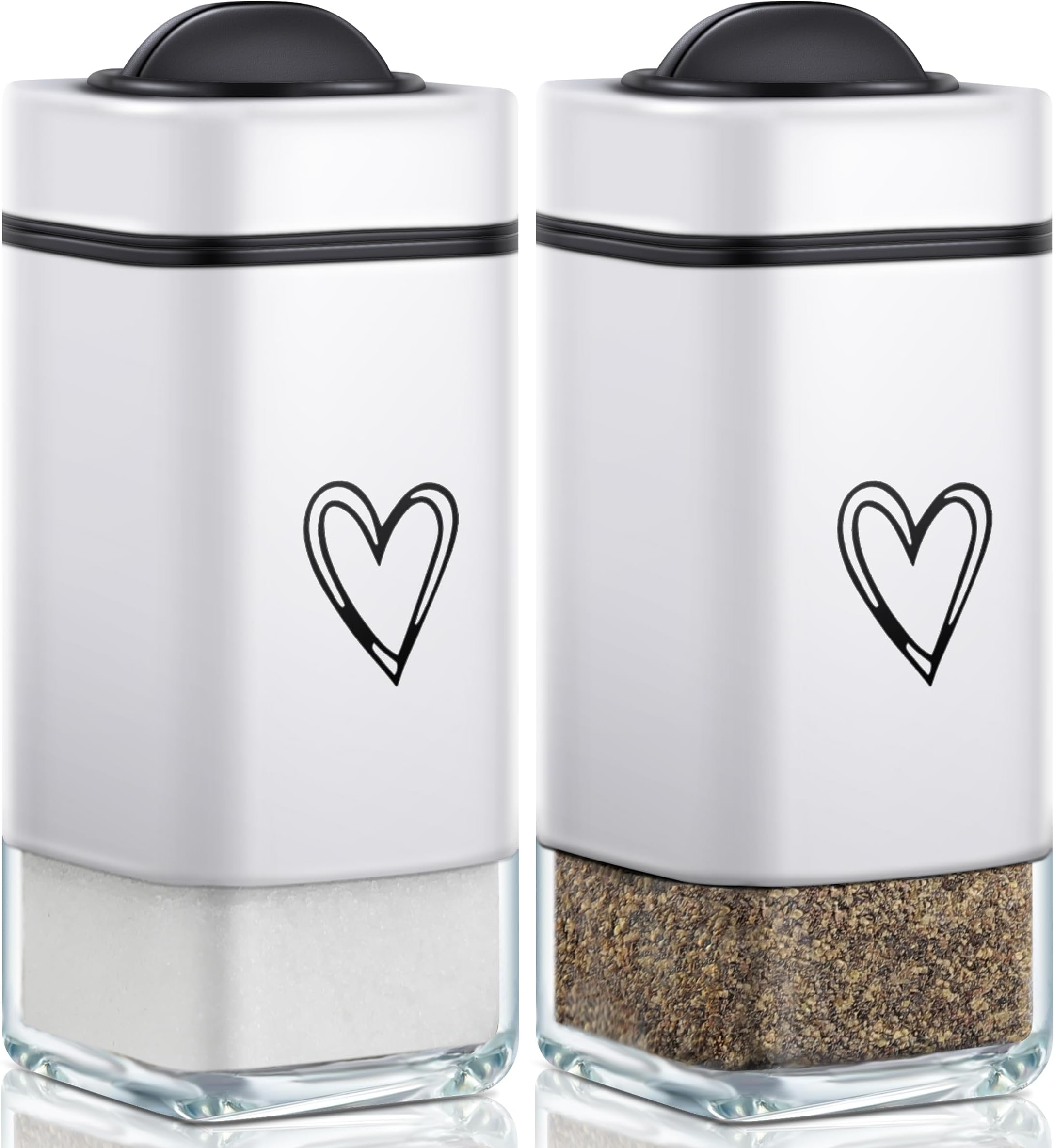 METALTEX Glass Salt and Pepper Set, 40ml, White : Amazon.co.uk: Home ...