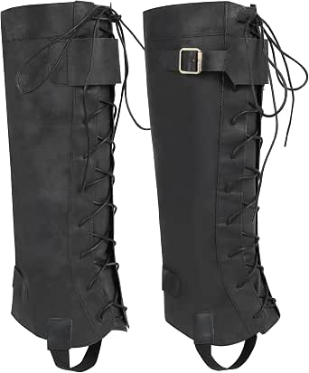 Amazon.com: FORNYIN Black Pirate Boots Covers, Mens Faux Leather ...