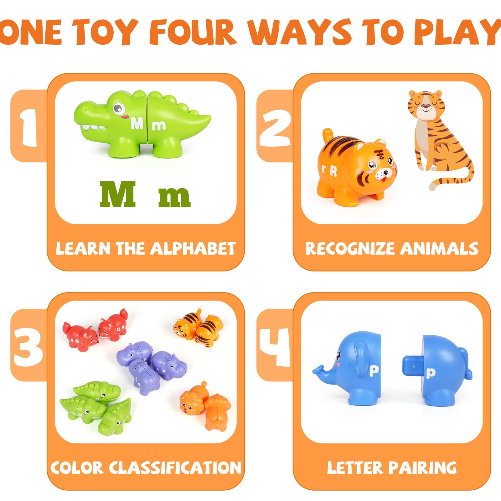 Snapklik.com : Agirlgle Double-Sided ABC Alphabet Matching Game 26PCS ...