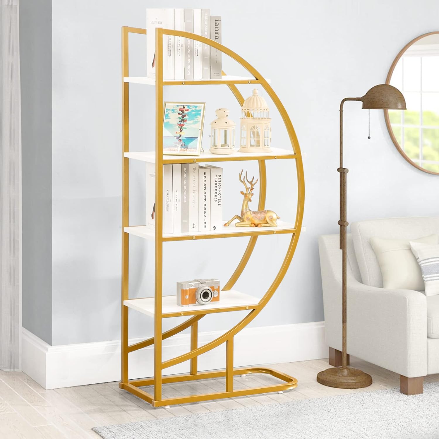 Amazon.com: MAISONPEX 4-Tier Bookshelf, 51" Tall Bookcase Shelf Storage ...