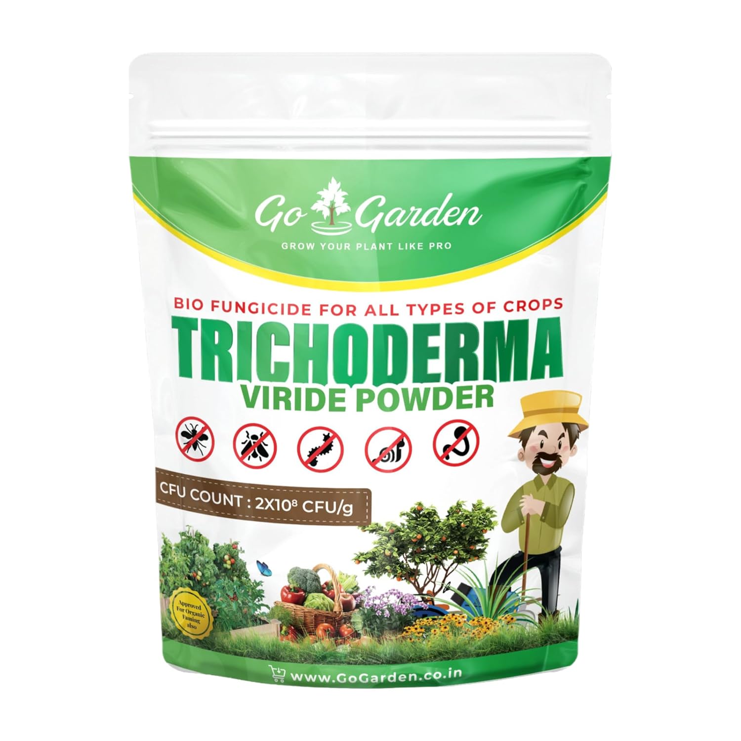 Go Garden Tricoderma Bio Fungicide for plants (2 x 10^8 CFU per Gram ...