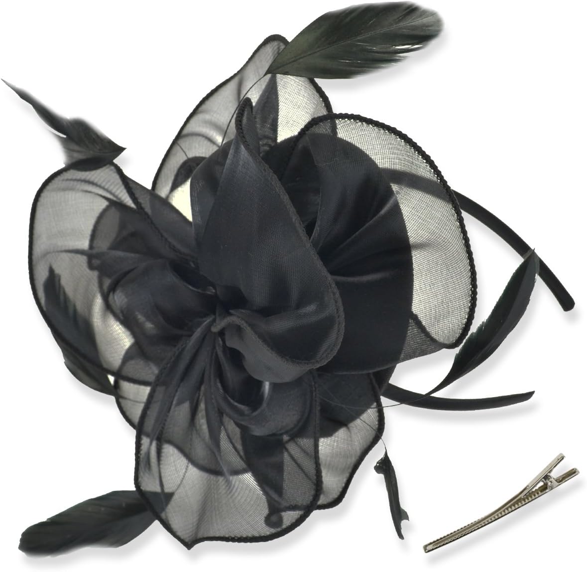 AQOKKA Women Fascinators Hats Flower Fascinators with Headband and Clip ...