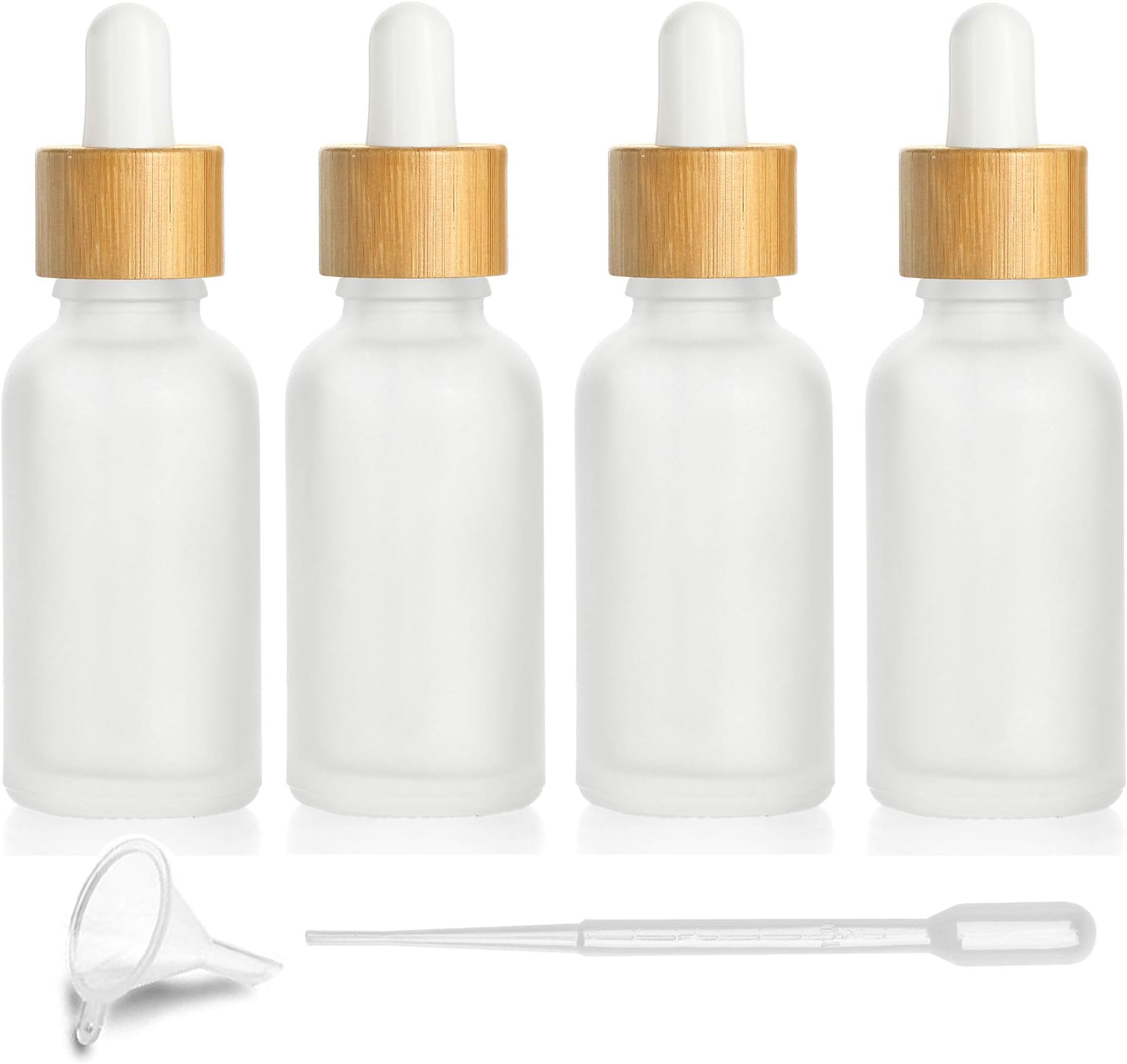 Amazon.com: 4 Pcs Bamboo Frosted Glass Eye Dropper Bottle,Empty ...