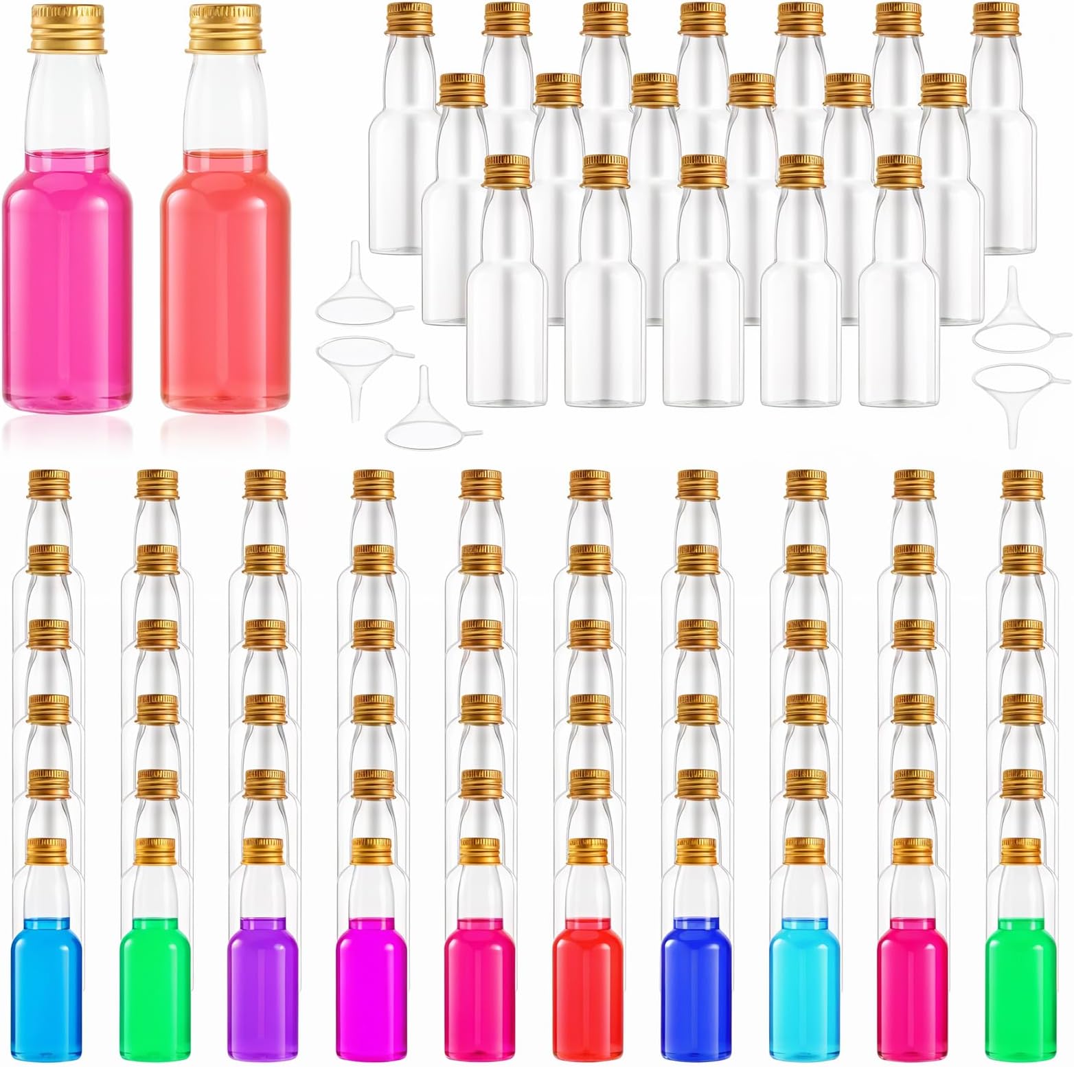 Amazon.com: 80 Pcs Mini Liquor Bottles, Plastic Spirit Bottle, 2 oz ...
