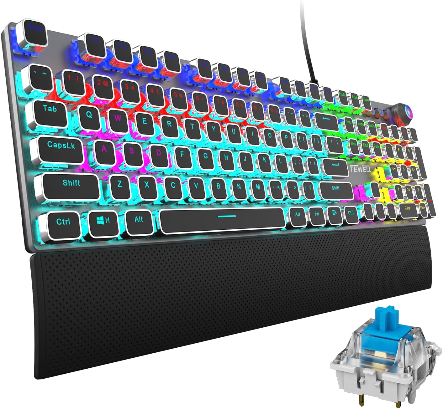 Amazon.com: TEWELL Quick Responsible Blue Switches Mechanical Gaming ...