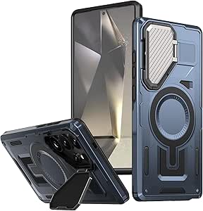 DAWEIXEAU Case for Galaxy S24 Ultra, Lens Stand Protective Case Compatible with MagSafe ...