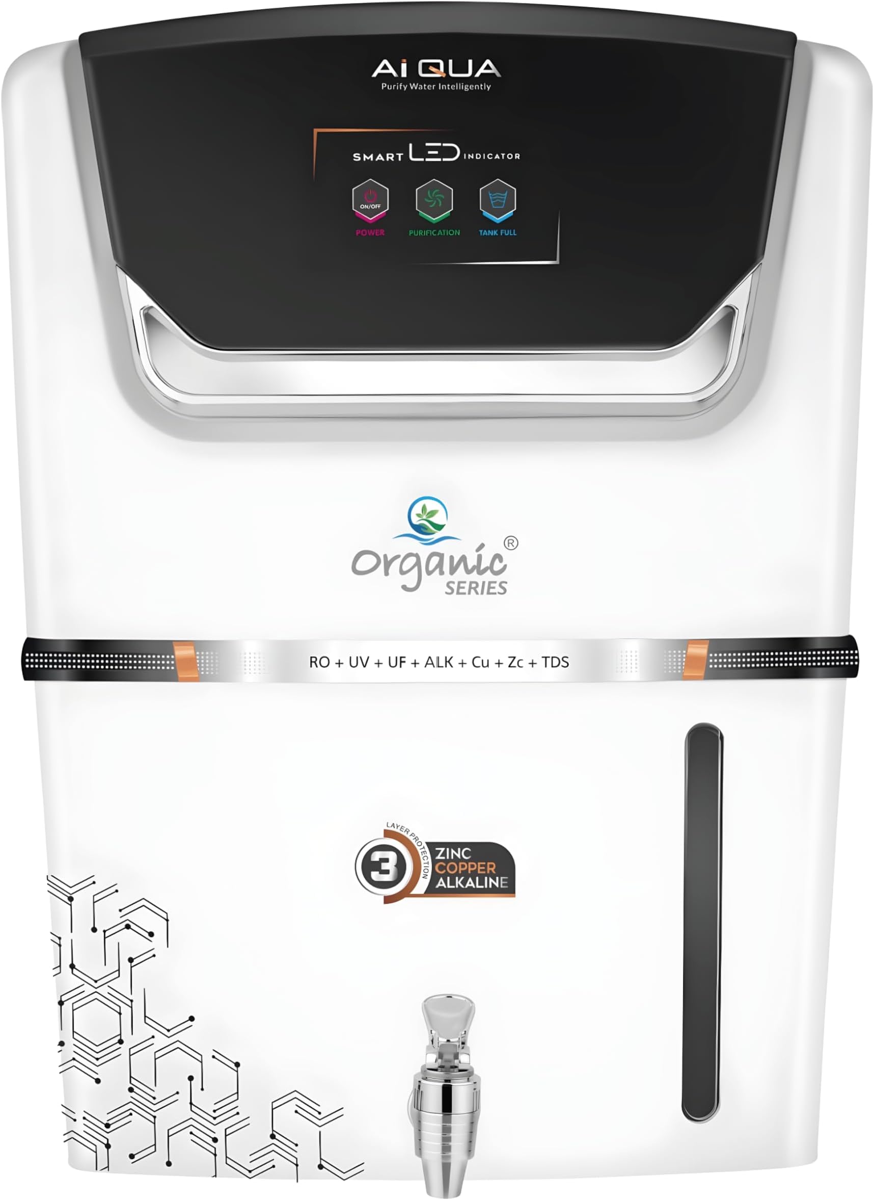 Aqua AI White RO Domestic Water Purifier with Indicators | RO+ LED UV+ ...