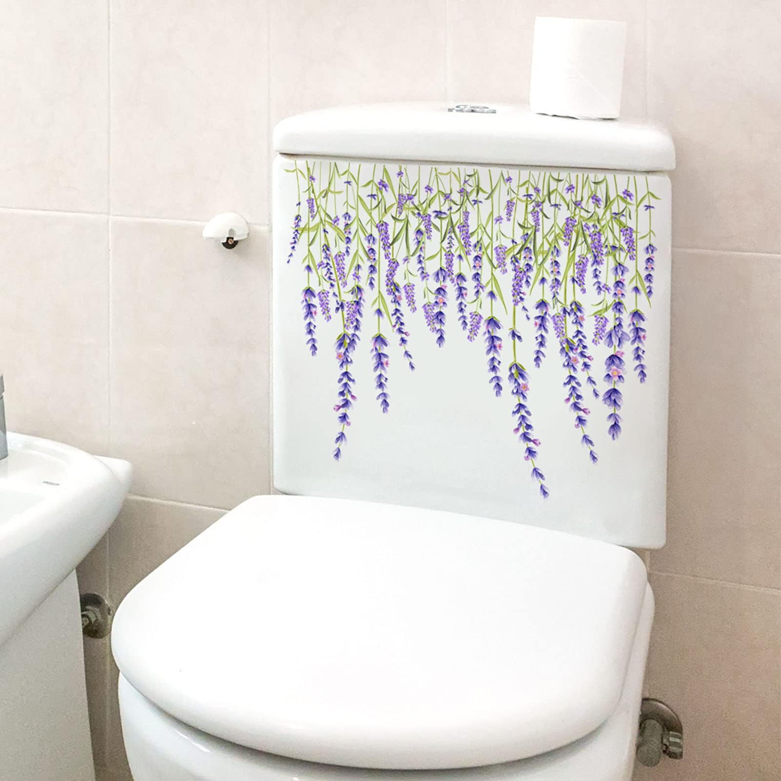Amazon.com: Naiveferry Flowers Toilet Seat Lid Stickers, Toilet Lid ...