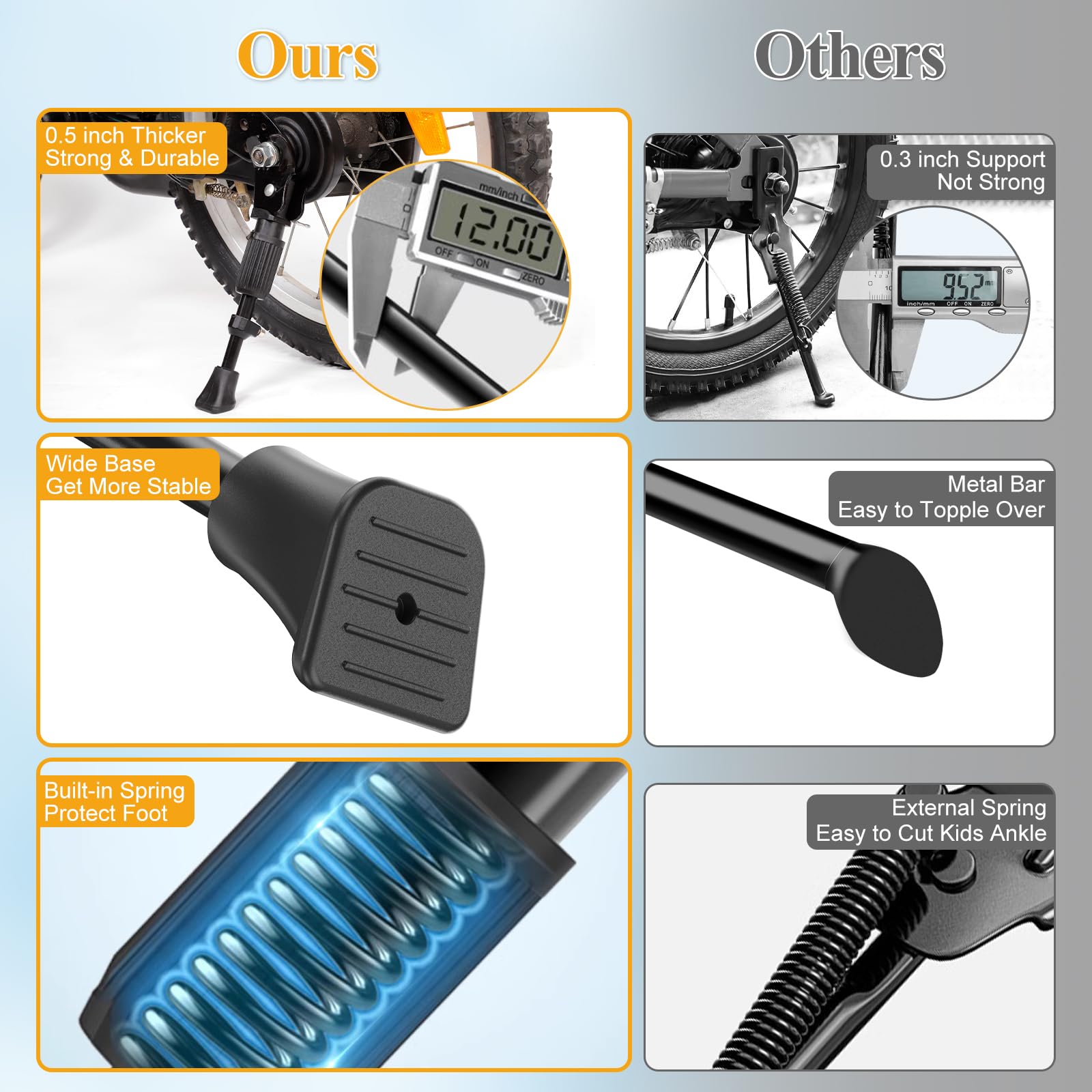 Snapklik.com : SEISSO Bike Kickstand For Kids Bike 12 14 16 18 20 Inch ...