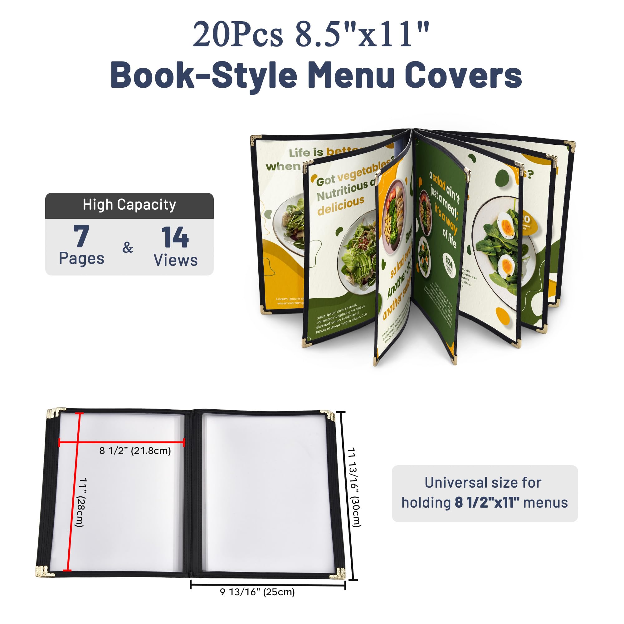 Snapklik.com : WeChef 20 Pack Restaurant Menu Covers 8.5 X 11 Book ...