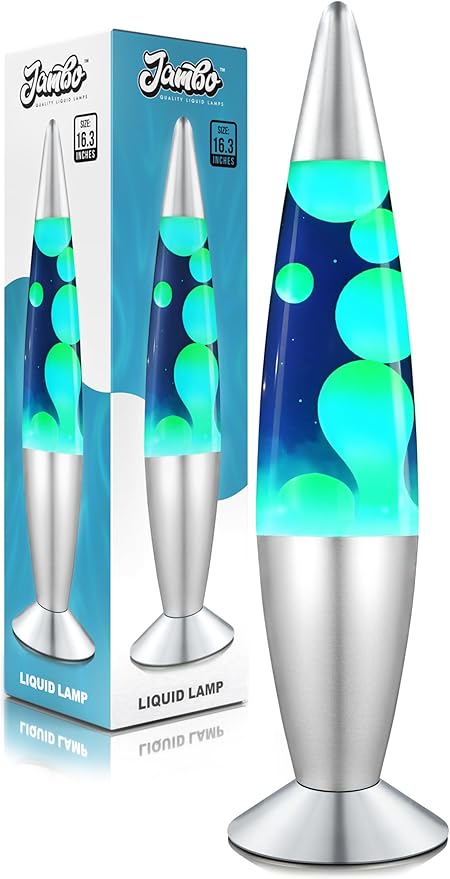 Jambo 16-Inch Beautiful Magma Lamp- Blue with Yellow/Green Wax, 16 Inch ...