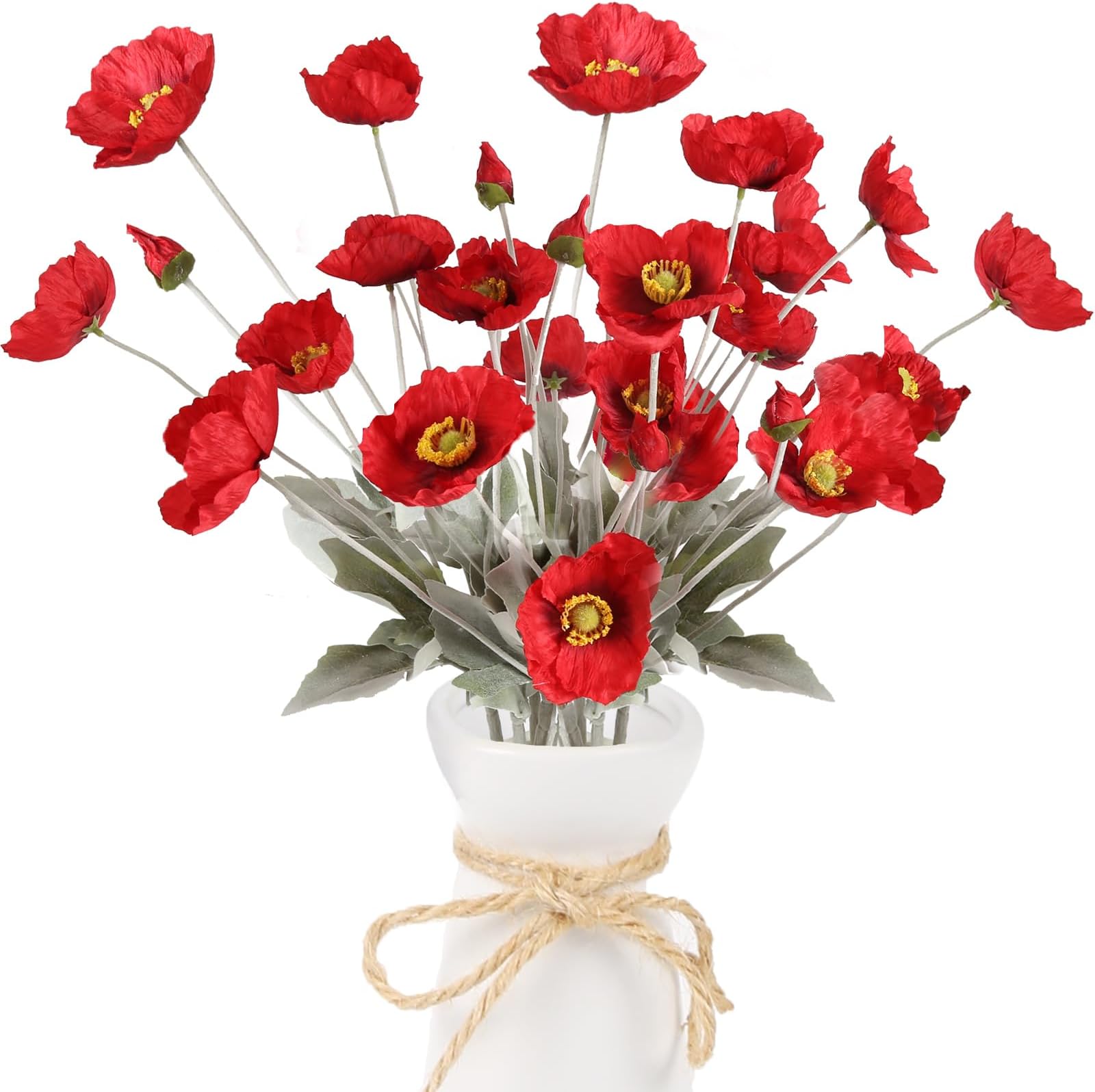 Amazon.com: Artificial Flowers Poppy Silk Flowers with Stems, Faux ...