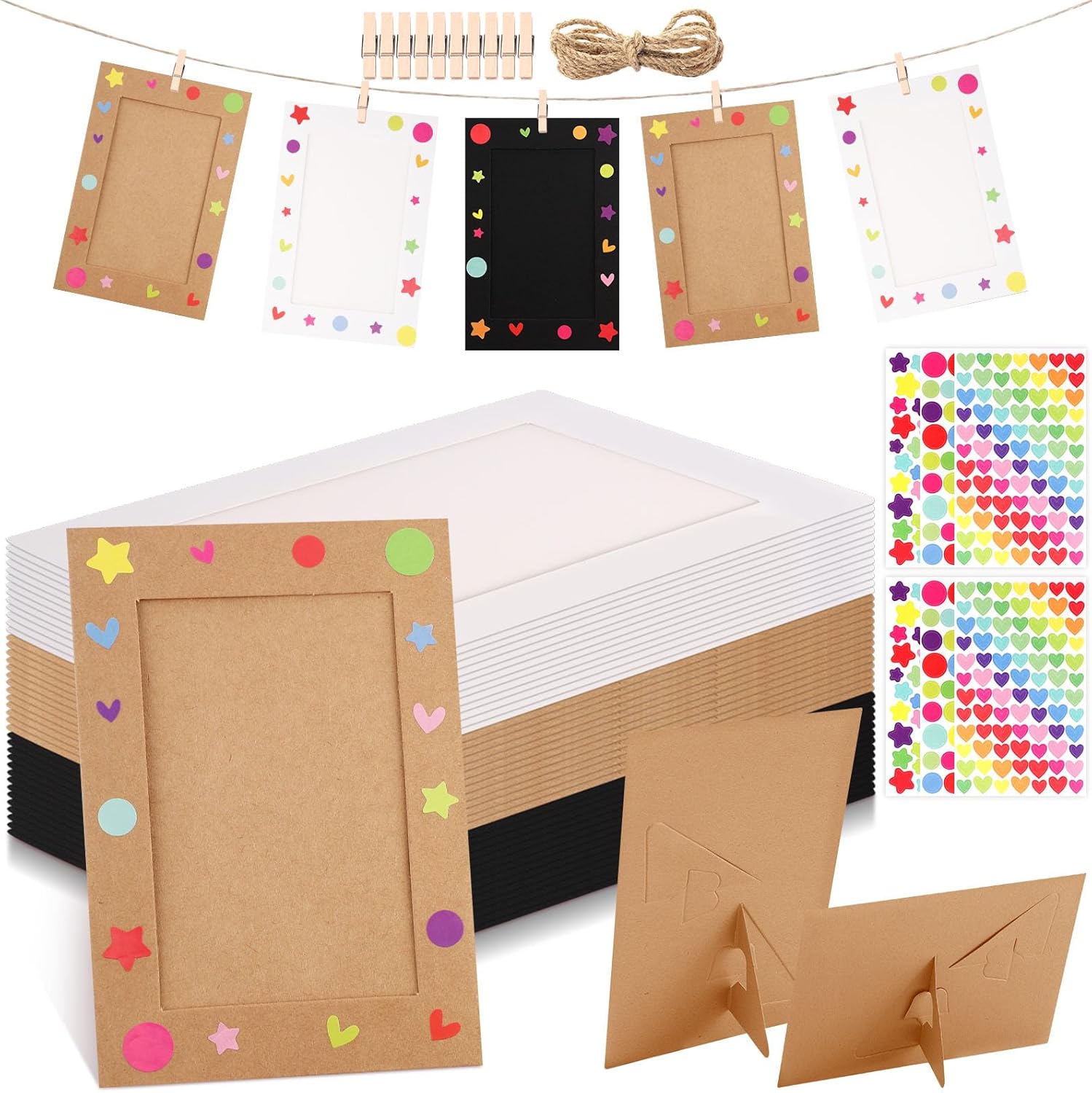 Amazon.com - Suzile 100 Pcs Paper Photo Frames Cardboard Picture Frames ...