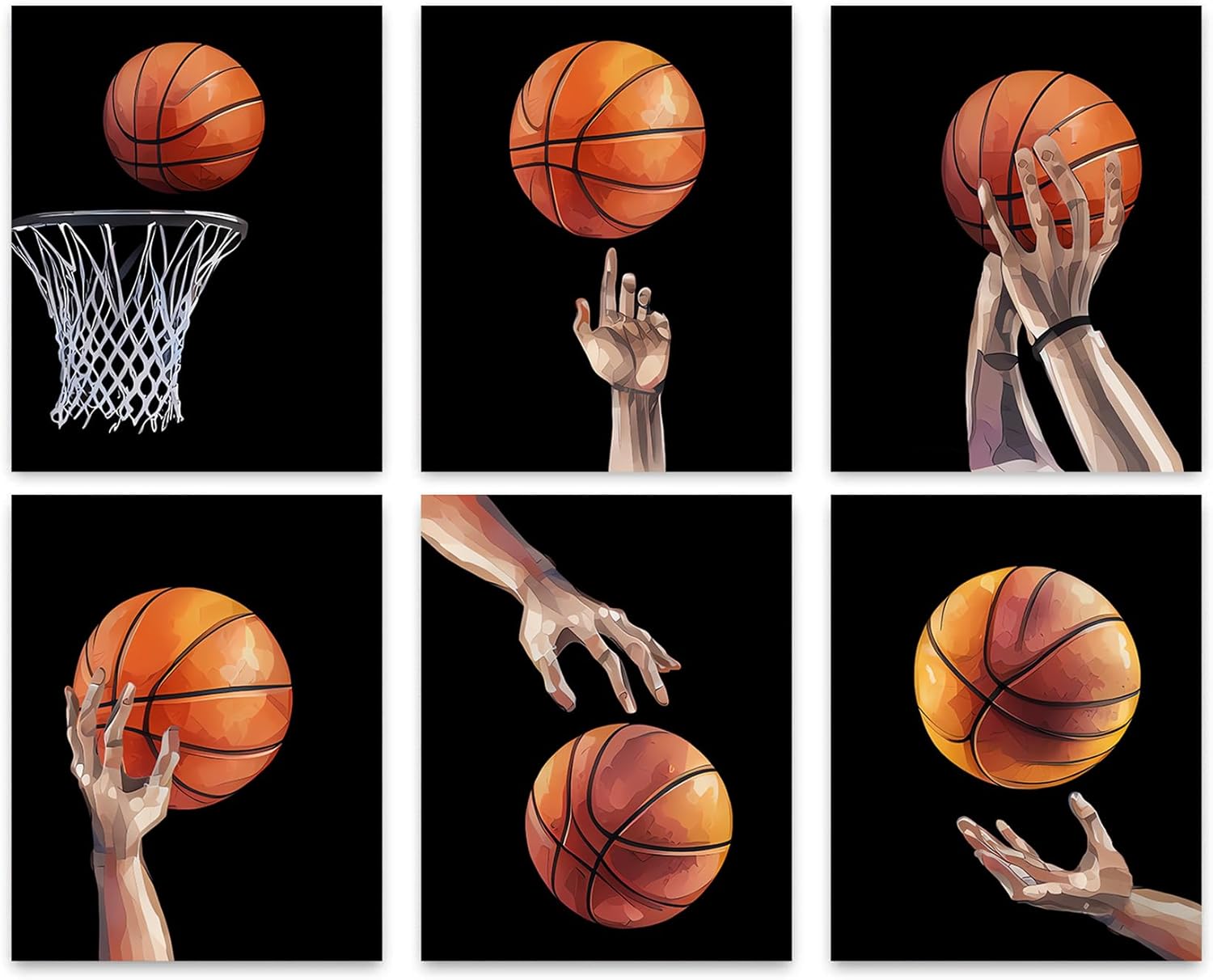 Amazon.com: TOCDGOO Inspirational Basketball Wall Art Prints - Creative ...