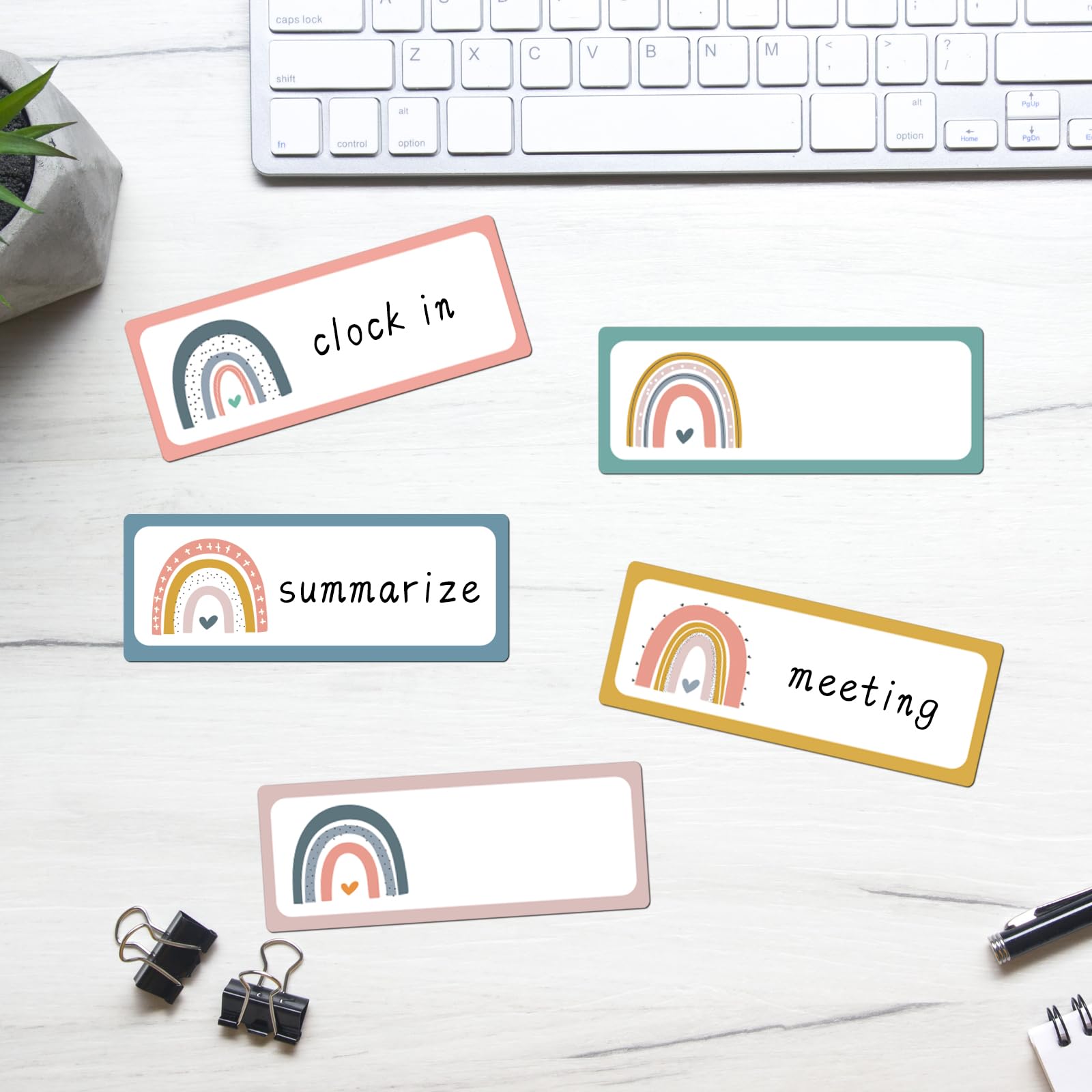 Snapklik.com : 50pcs Magnetic Dry Erase Labels Reusable Magnetic Name ...