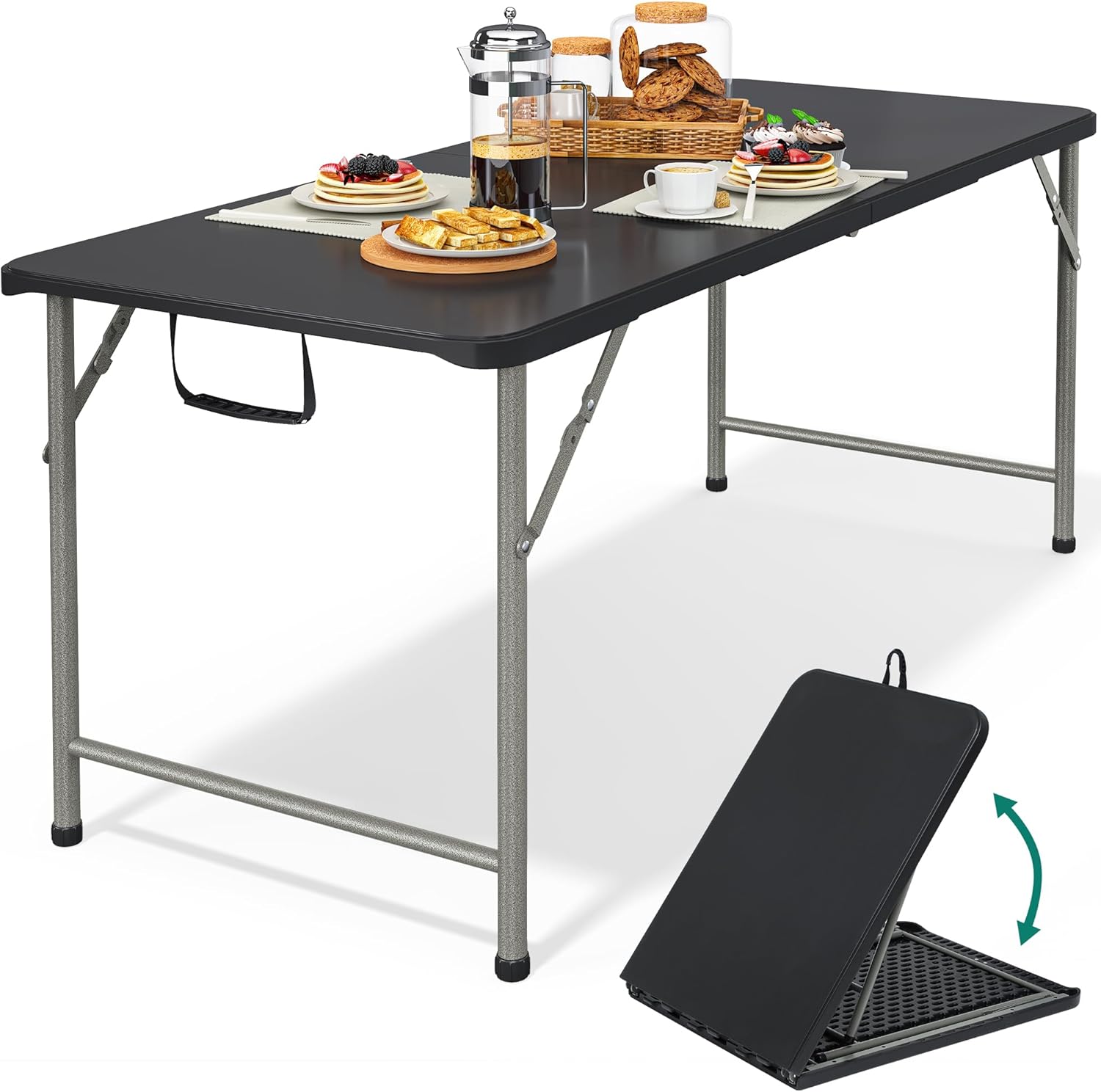 Amazon.com: YITAHOME 6FT Folding Table, Outdoor Folding Table w/Heavy ...