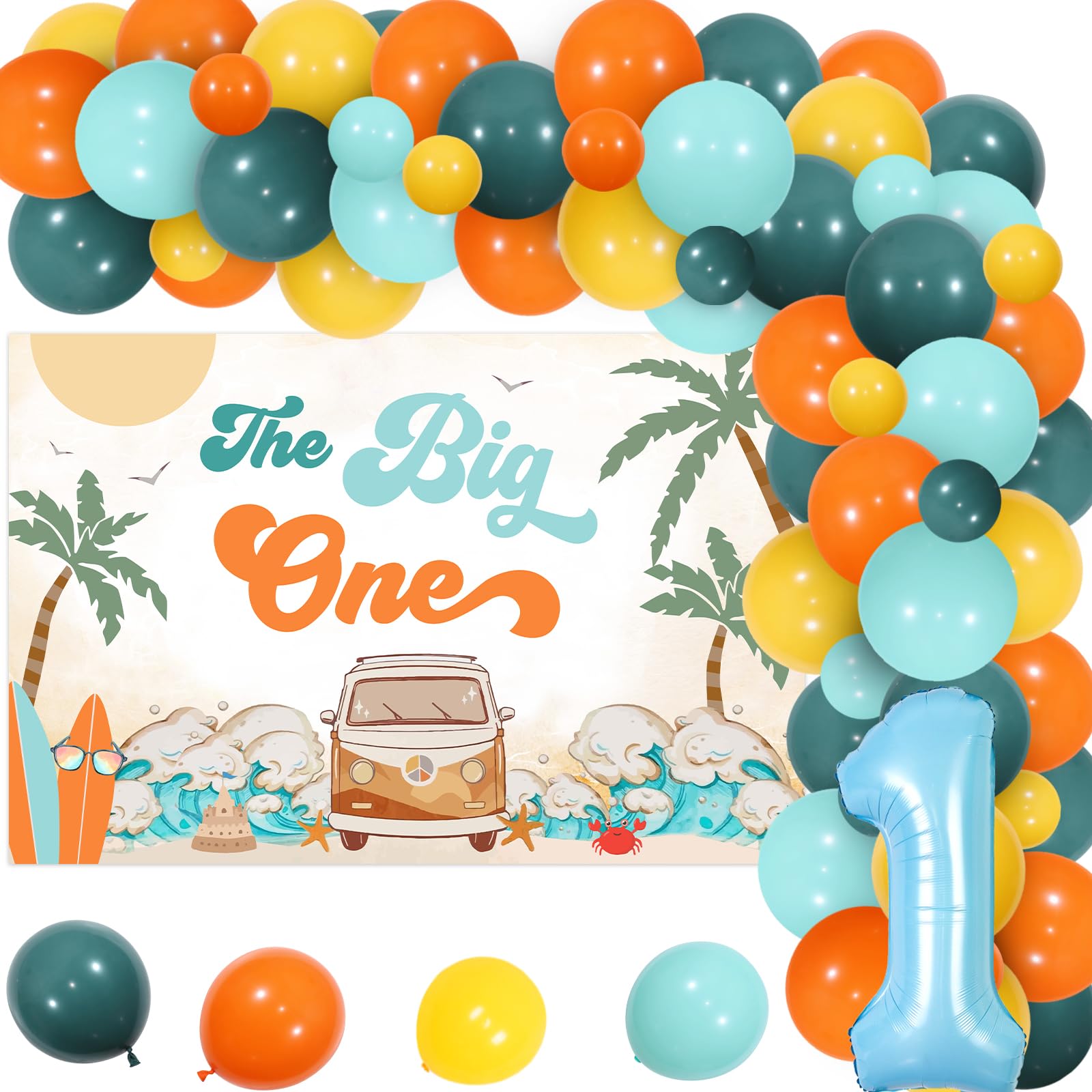 Amazon.com: The Big One Surf Birthday Decorations - Vintage Surf ...