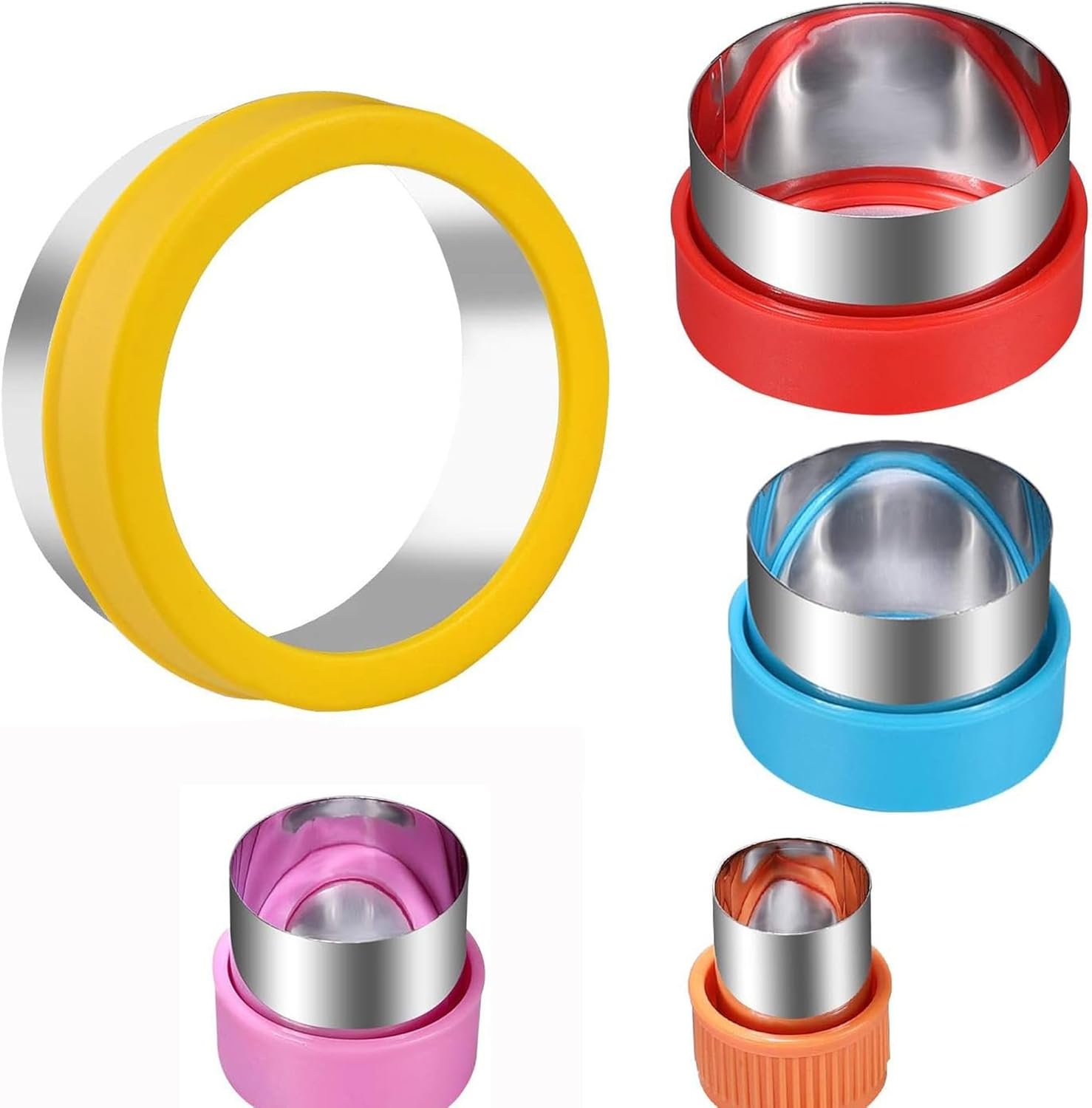 Amazon.com: 5-Piece Stainless Steel Round Cookie Cutter Set, 5 ...