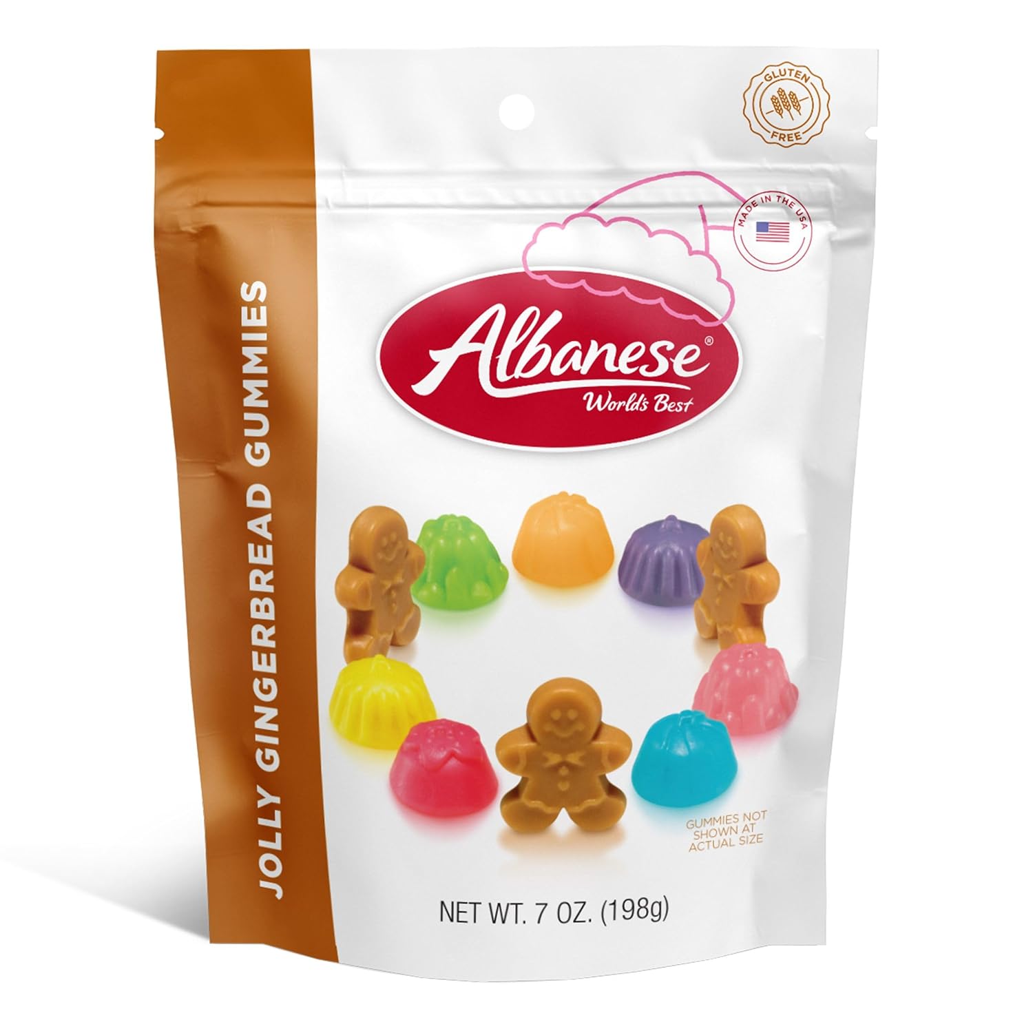Amazon.com : Albanese Jolly Gingerbread Gummies 7 Ounce Bag of Candy ...