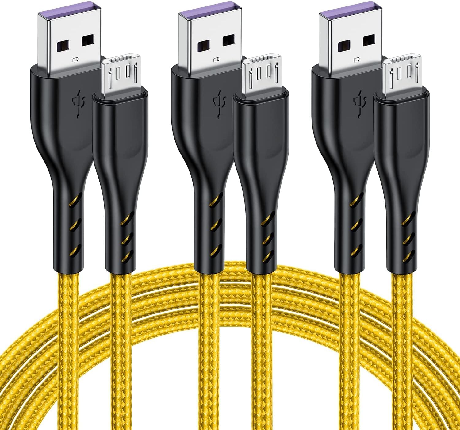 Amazon.com: Micro USB Cable 3ft Android Phone Charger 2-Pack Premium ...