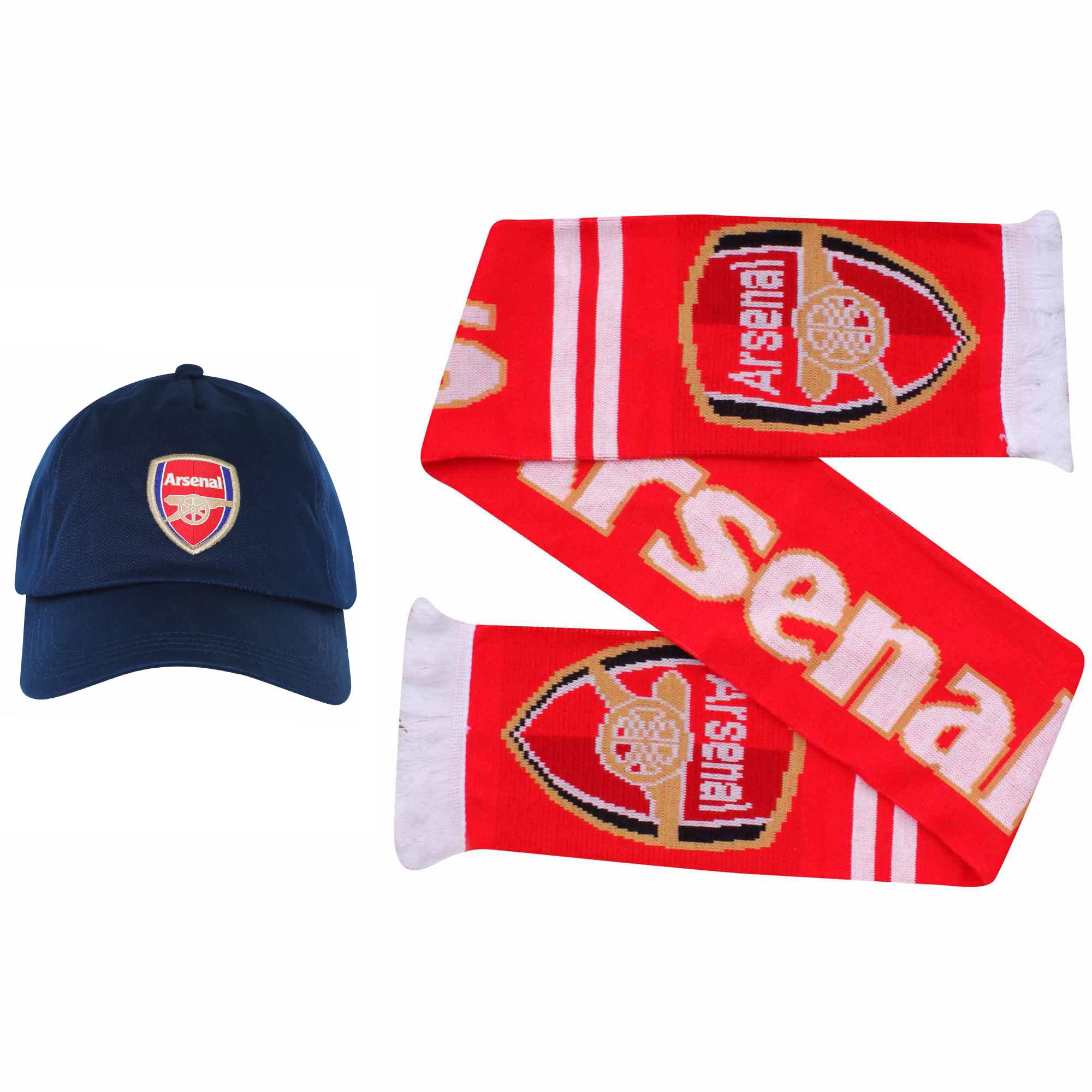 GIFTS 4 ALL Official Arsenal Football Crest Baseball Cap & Scarf Gift ...