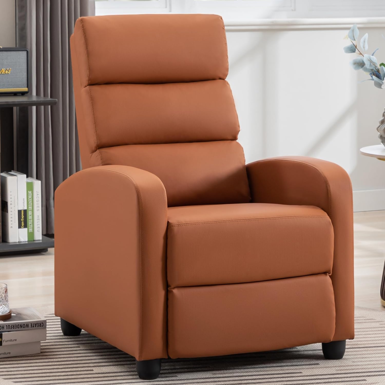 Amazon.com: WILLOVE Small Recliner Chair Adjustable Leather Recliner ...