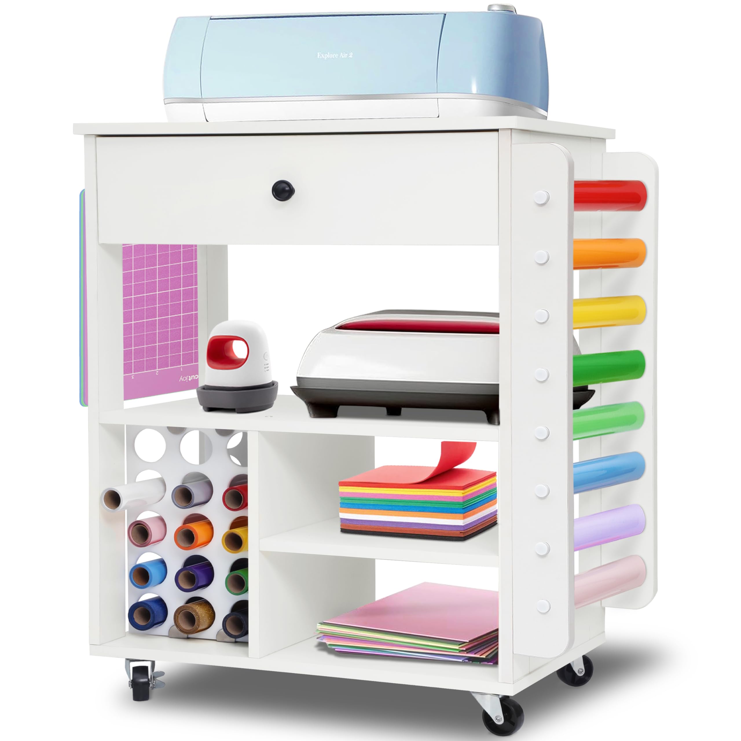 Amazon.com: Organizer Cart for Cricut- Craft Cart and Storage Table ...