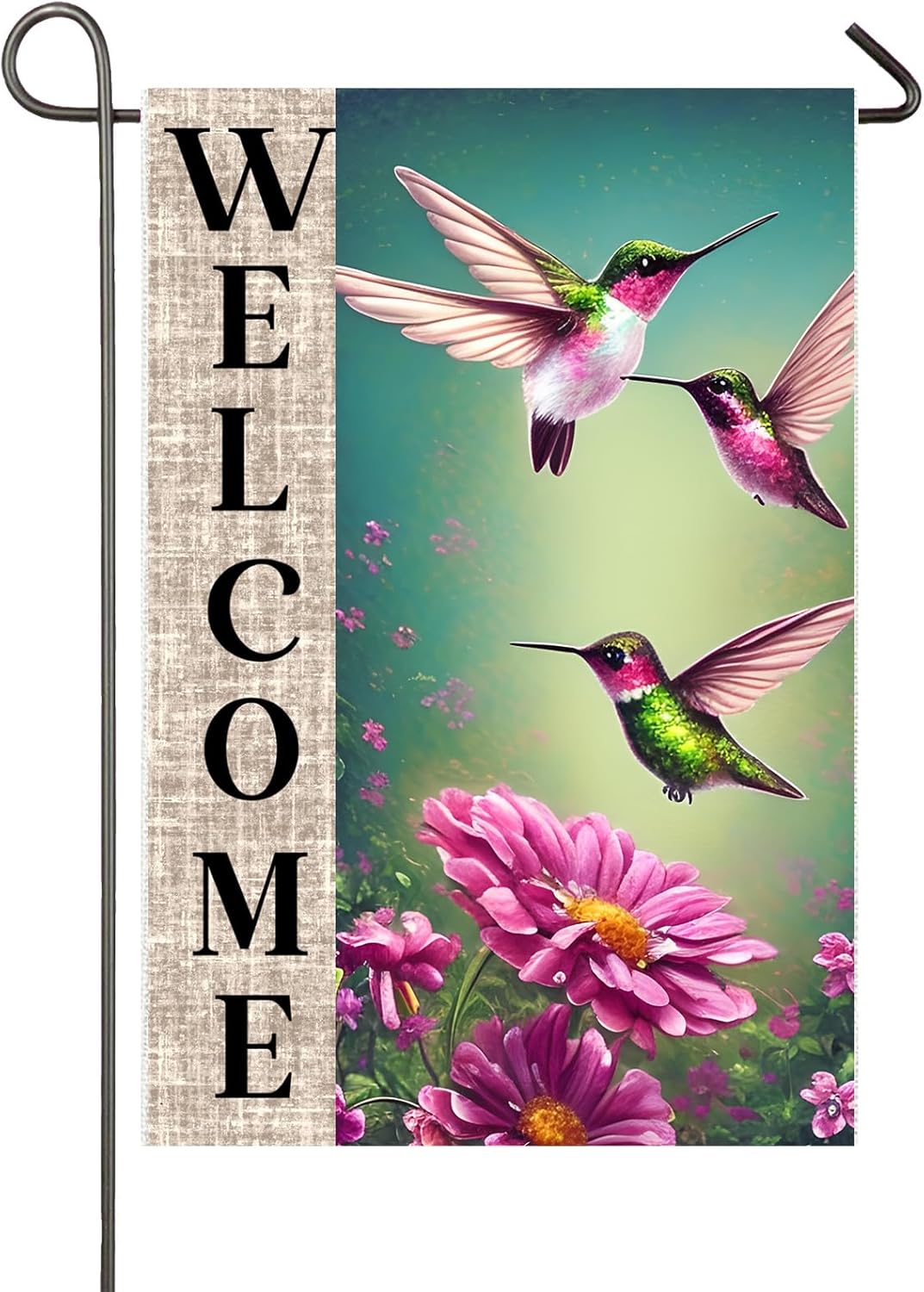 Amazon.com : Hummingbird Garden Flag 12x18 Inch Double Sided Spring ...