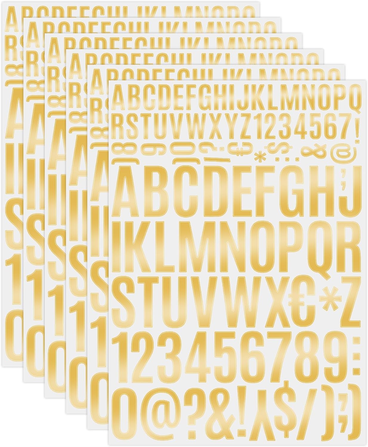 Amazon.com: 6 Sheets Gold Letter Stickers, Self Adhesive 1.7Inch Large ...