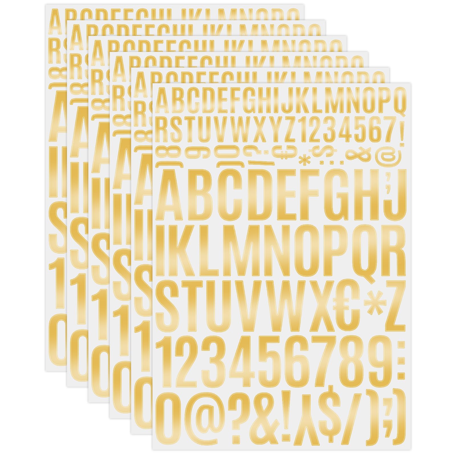Amazon.com: 6 Sheets Gold Letter Stickers, Self Adhesive 1.7Inch Large ...