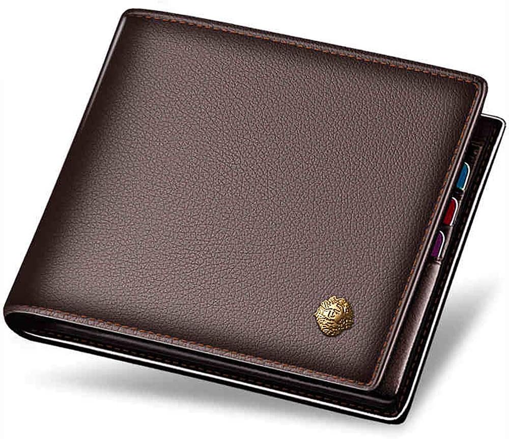 LAORENTOU Men's Wallets, Genuine Leather RFID Blocking Mens Bifold ...
