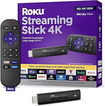 Amazon.com: Roku Streaming Stick 4K | Portable Roku Streaming Device 4K ...