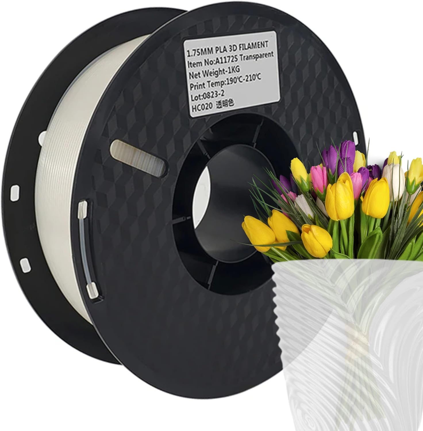 Amazon.com: Clear 3D Printer PLA Filament 1.75mm – 1KG Spool Clear PLA ...