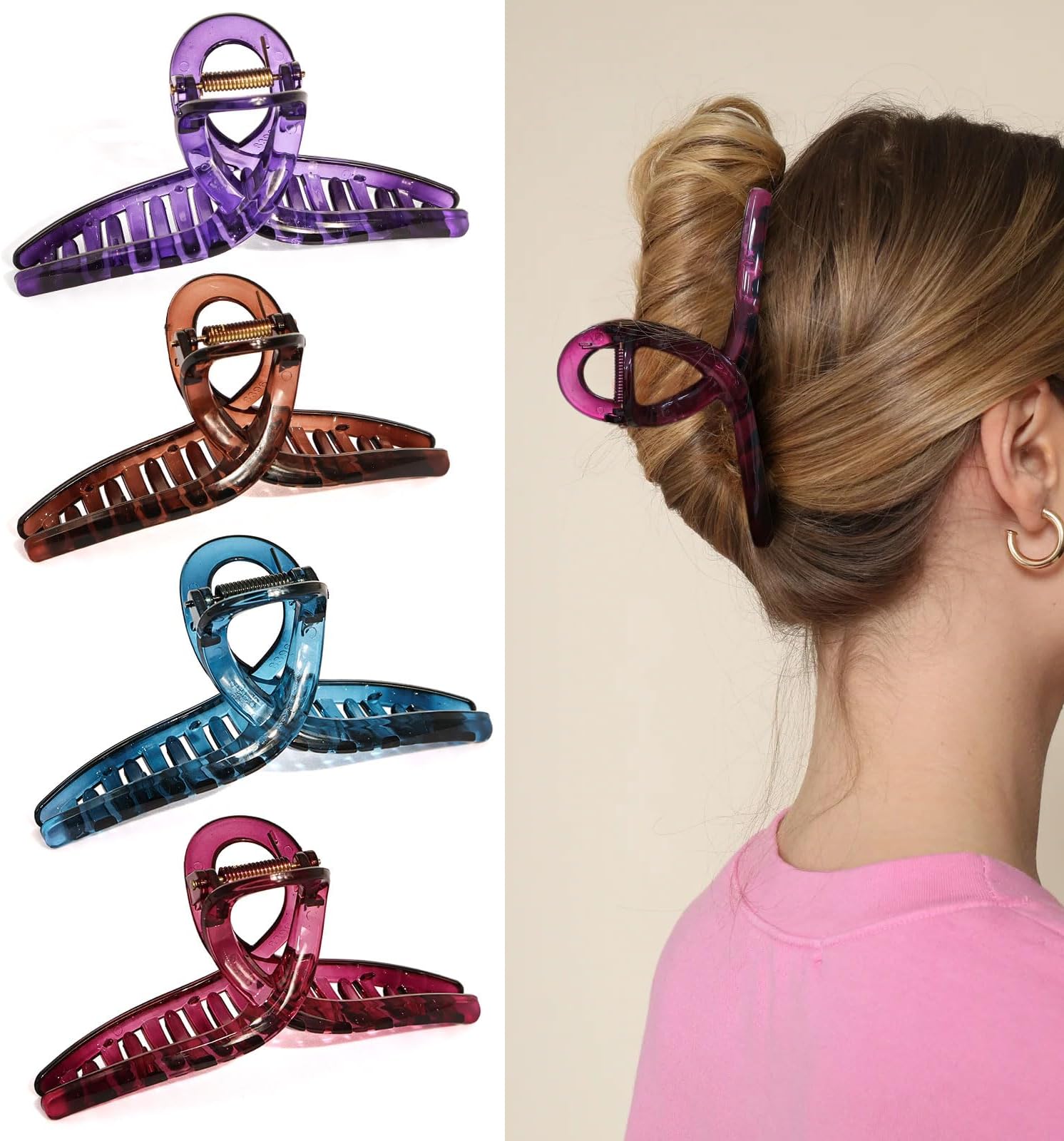 Amazon.com : MEDOCA 4PCS Hair Claw Clips - Butterfly Hair Clips for ...