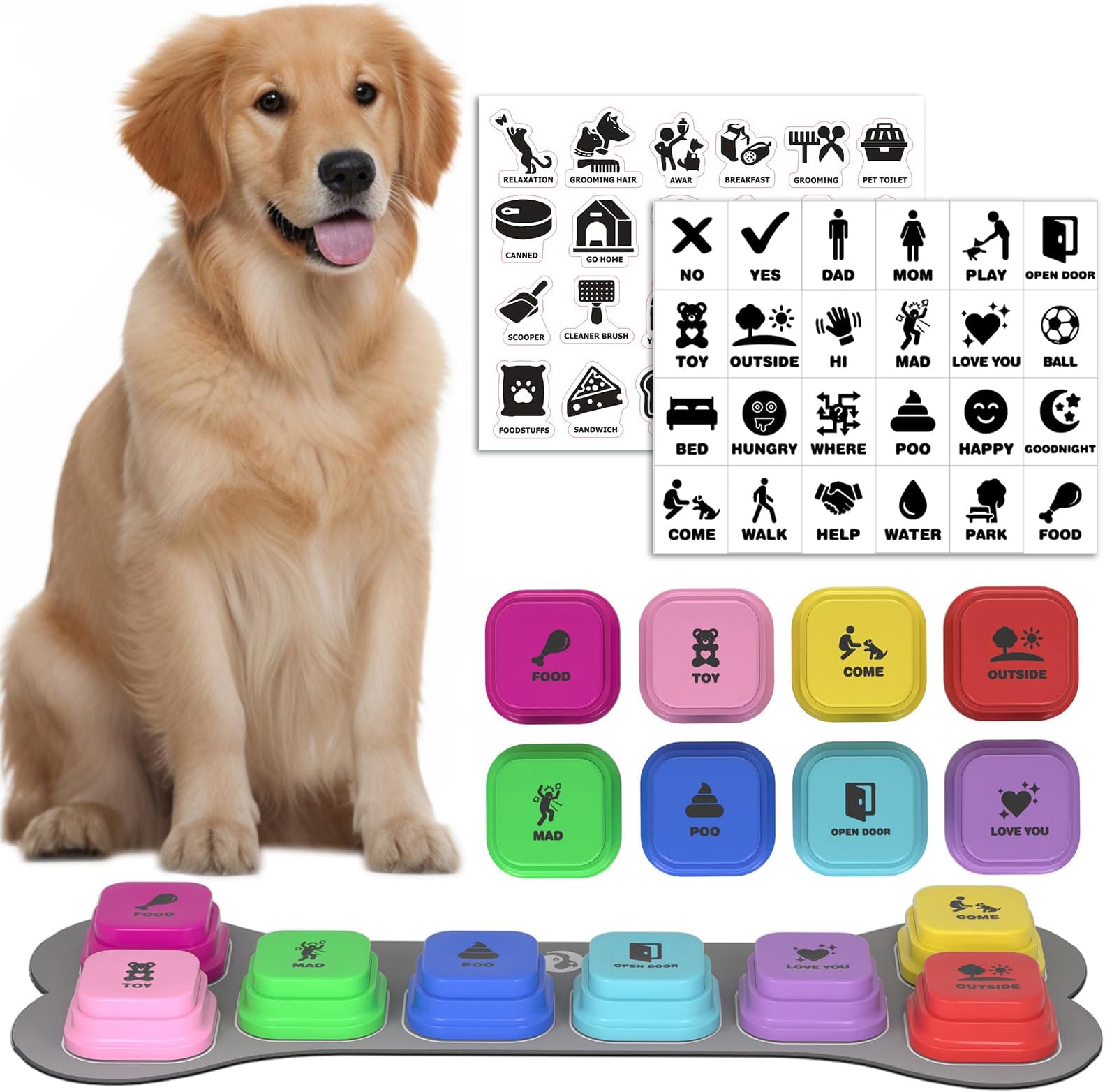 Amazon.com : Dog Buttons for Communication Starter Pack, 8 Dog Talking ...
