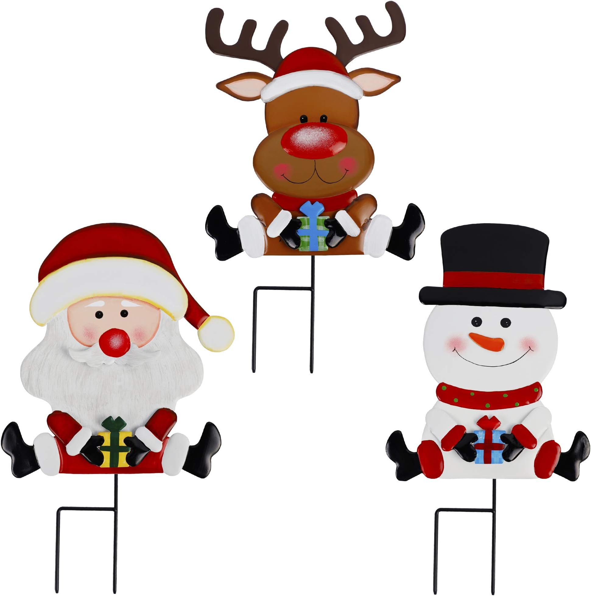 Amazon.com: Lulu Home Metal Christmas Yard Signs, Set of 3 Christmas ...
