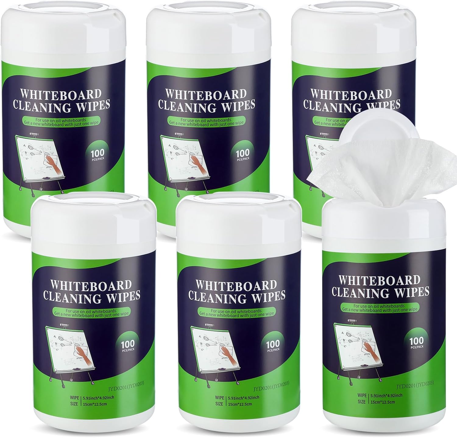 Amazon.com : Threlaco 6 Pack Dry Erase Wipes 600 pcs Whiteboard ...