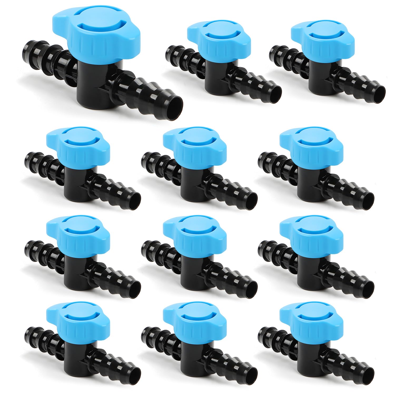 Buy 12 Pack Drip Irrigation 1/2 inch Shut Off Valve Fittings, Drip Line ...