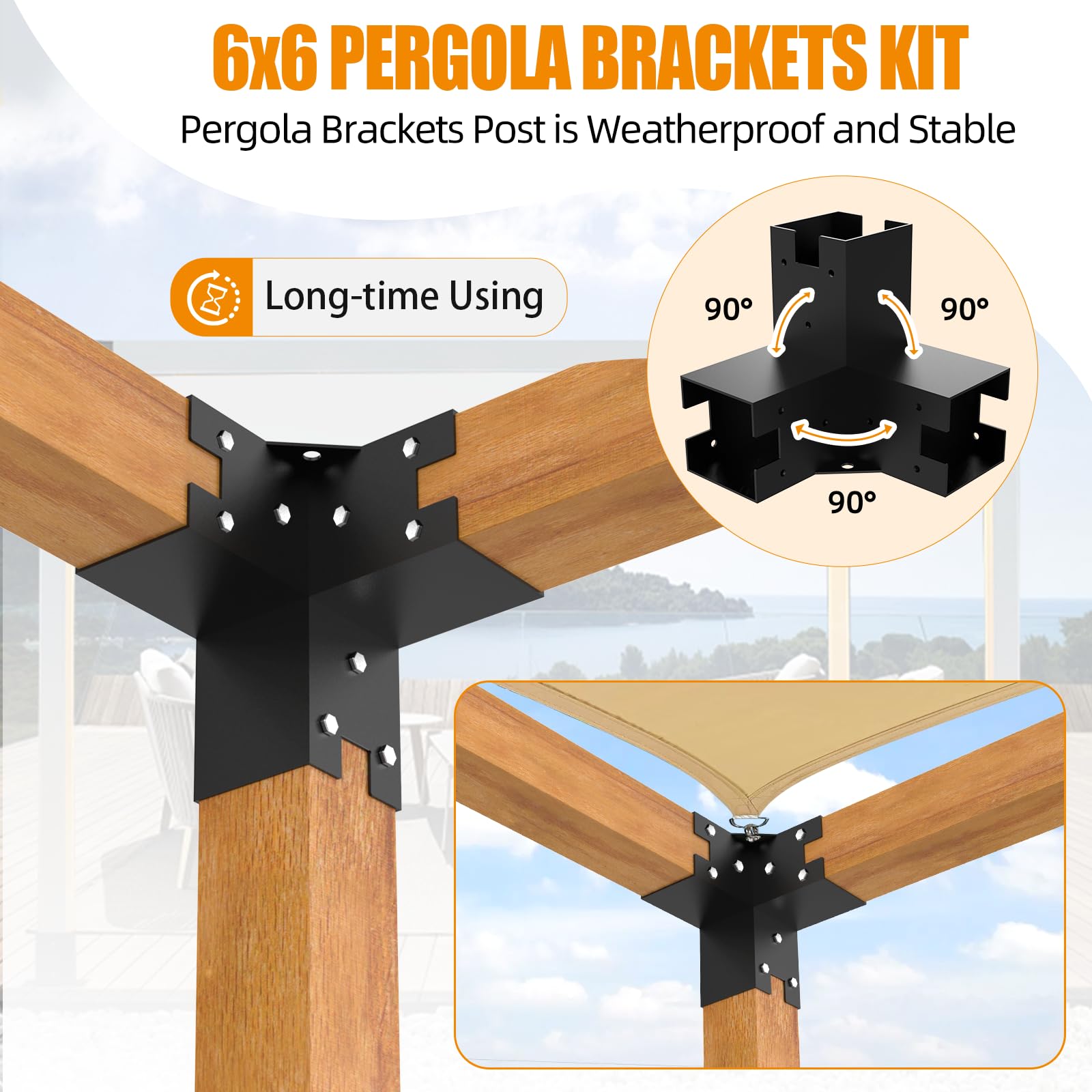 Snapklik.com : Likeem Pergola Kit,12 Gauge Heavy Duty 6x6 Pergola ...