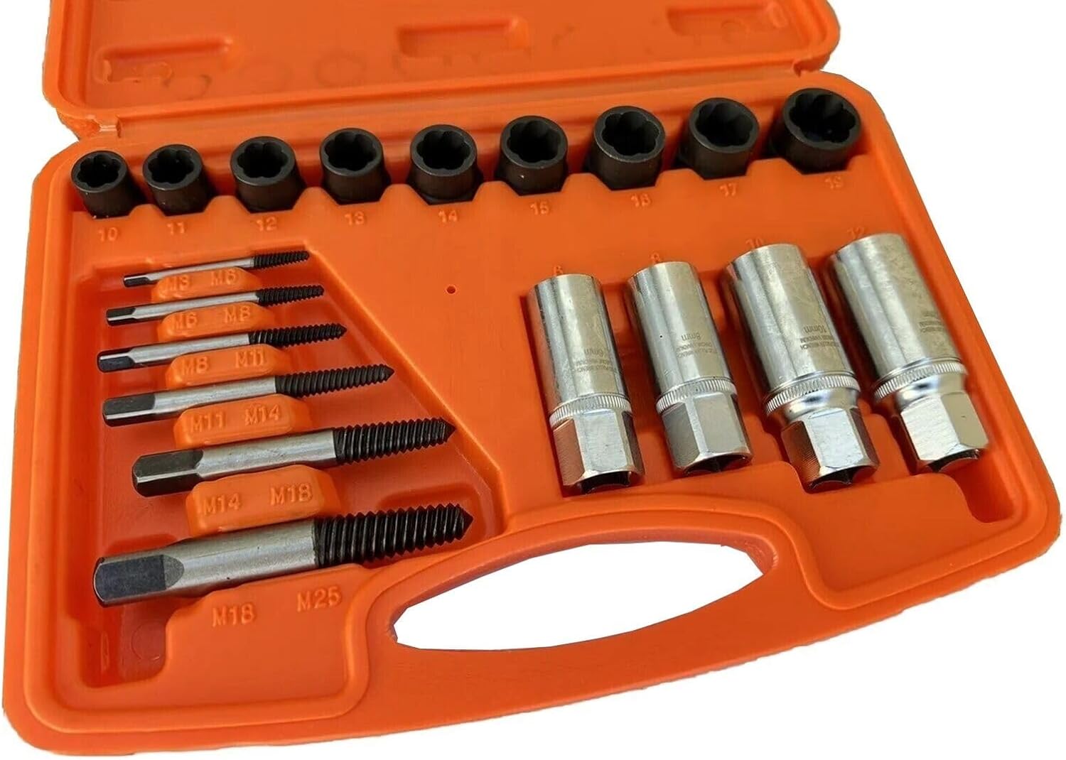 19pcs Stud Bolt Screw Extractor Easy Out Bit &Twisted Socket Removing ...
