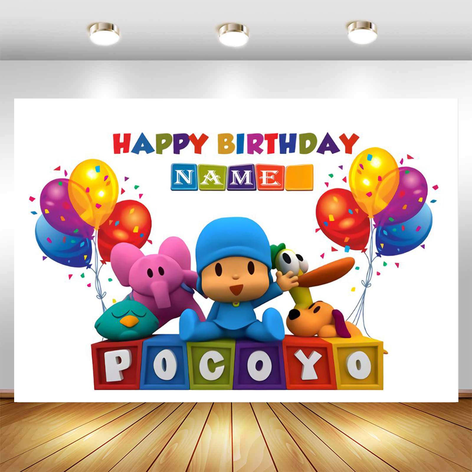 Cartoon Characters Pocoyo Theme Backdrop Baby Birthday Party Supplies ...